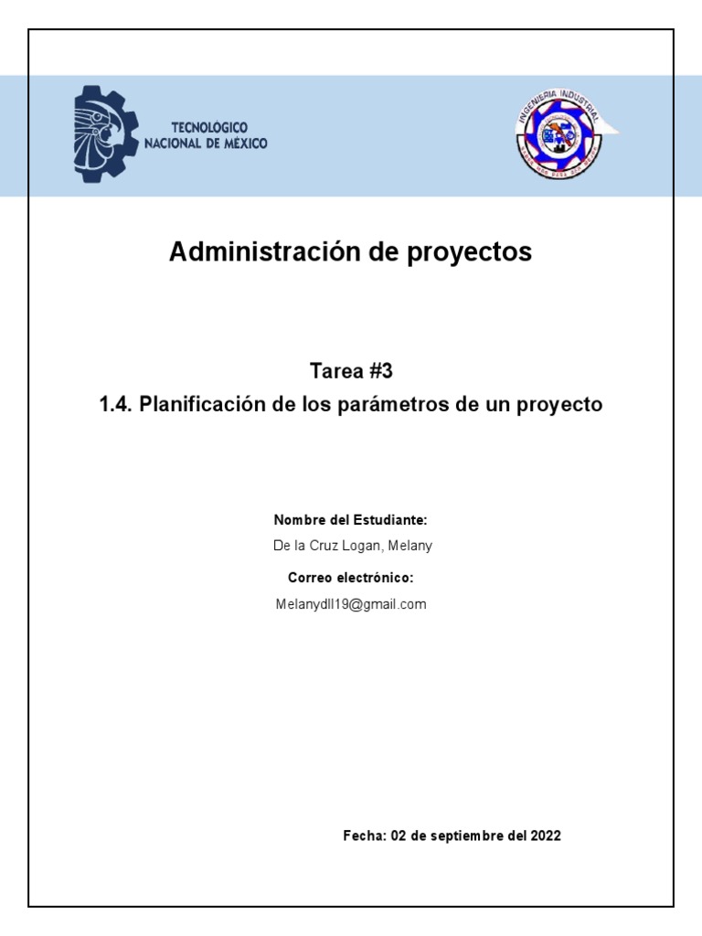 1.4 Planificacion de Los Parametros de Un Proyecto | Descargar gratis ... 1.4 Planificacion de Los Parametros de Un Proyecto | Descargar gratis ...