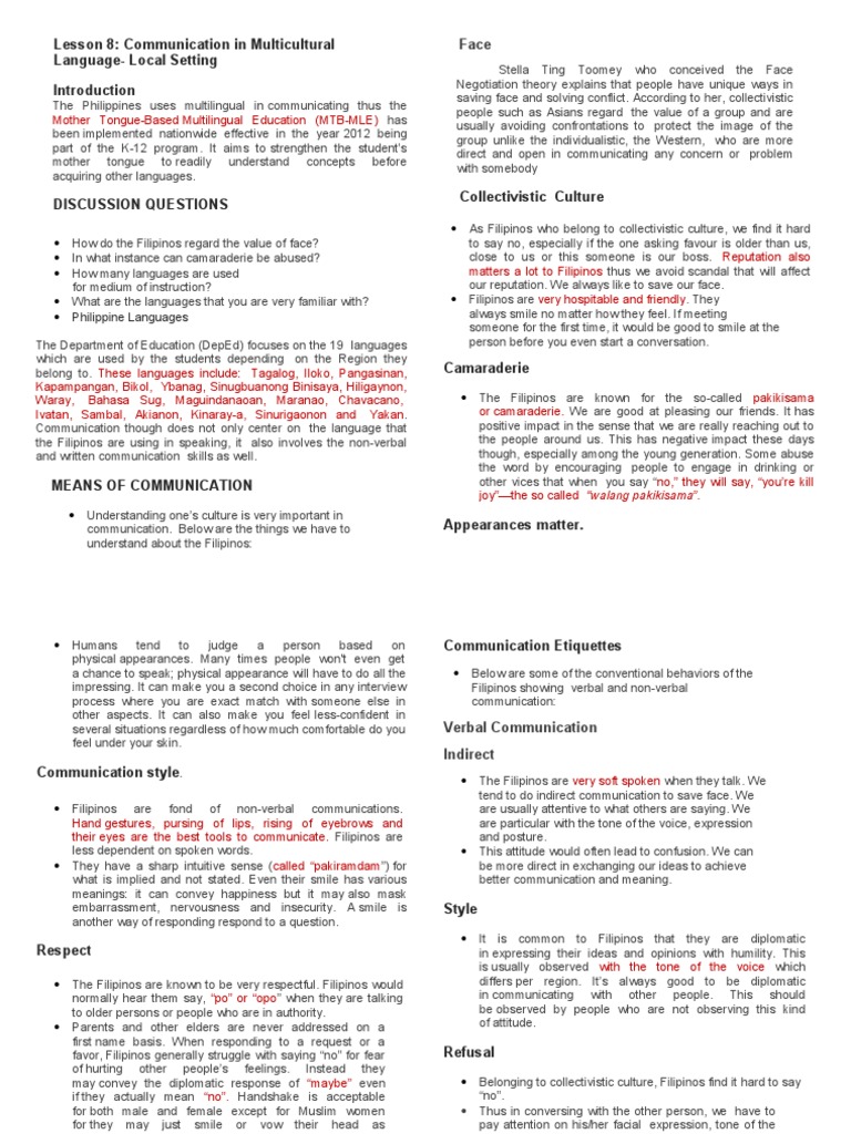 Lesson 8 PURCOM | PDF | Nonverbal Communication | Communication