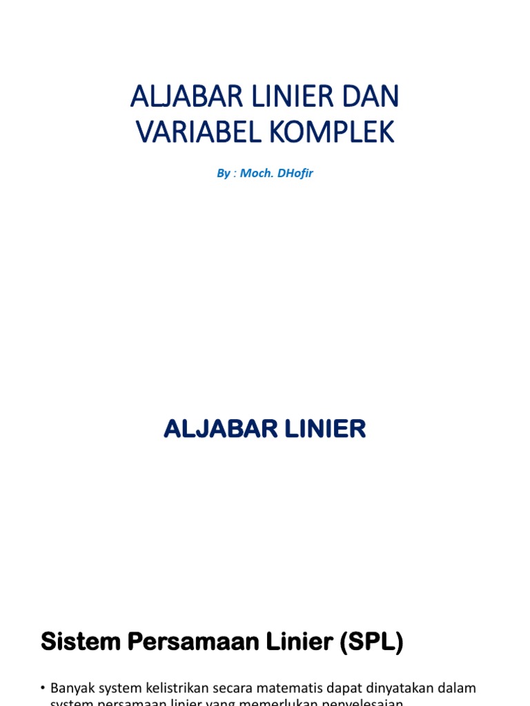 Aljabar Linier Dan Variabel Komplek | PDF