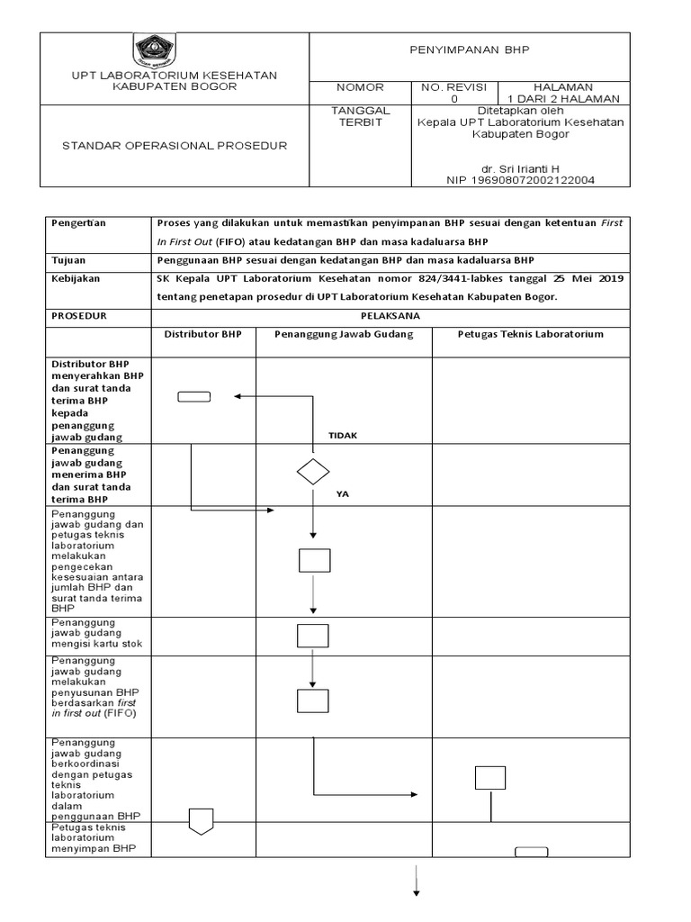 Sop Penyimpanan BHP | PDF