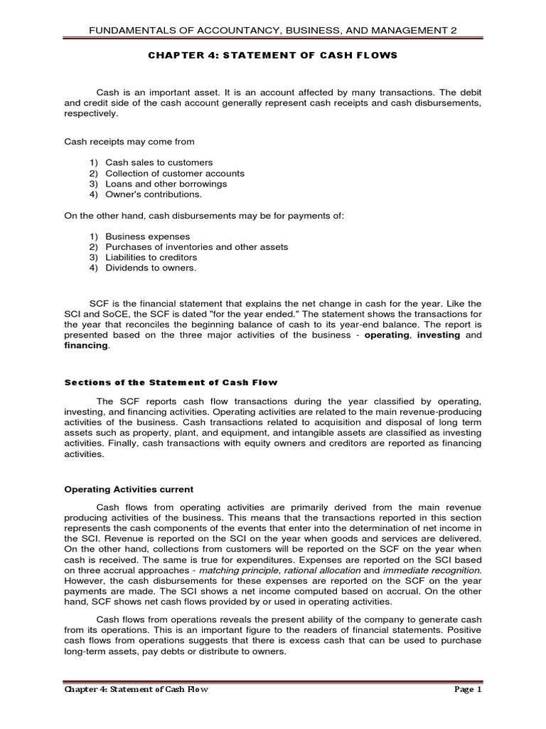Chapter 4-Statement of Cash Flows | PDF | Debits And Credits | Business