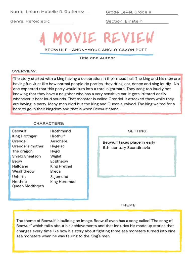 Beowulf Movie Review | PDF | Beowulf | Scandinavian Folklore