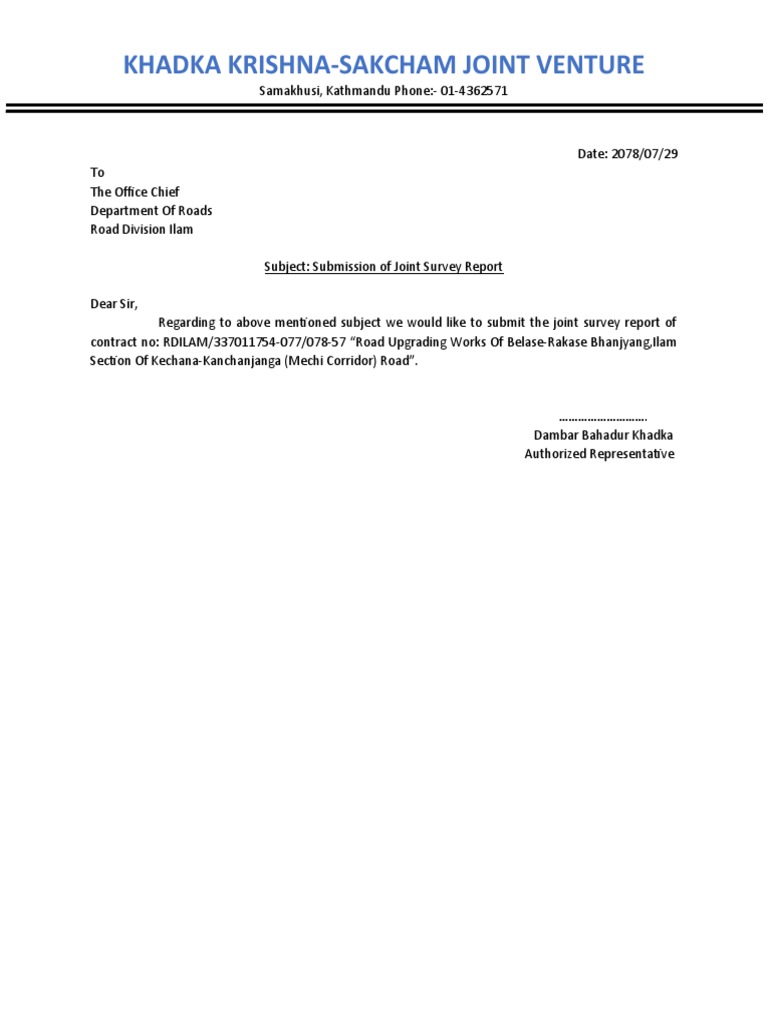 Joint Survey Letter | PDF