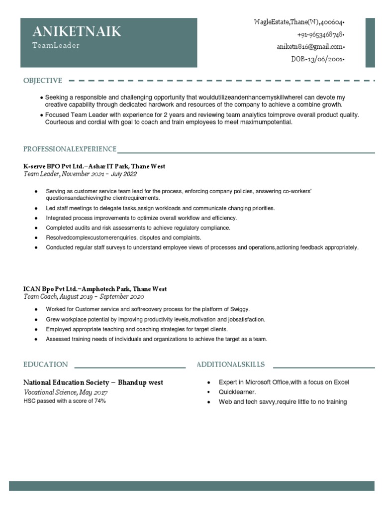 Aniket Resume | PDF | Outsourcing | Employment
