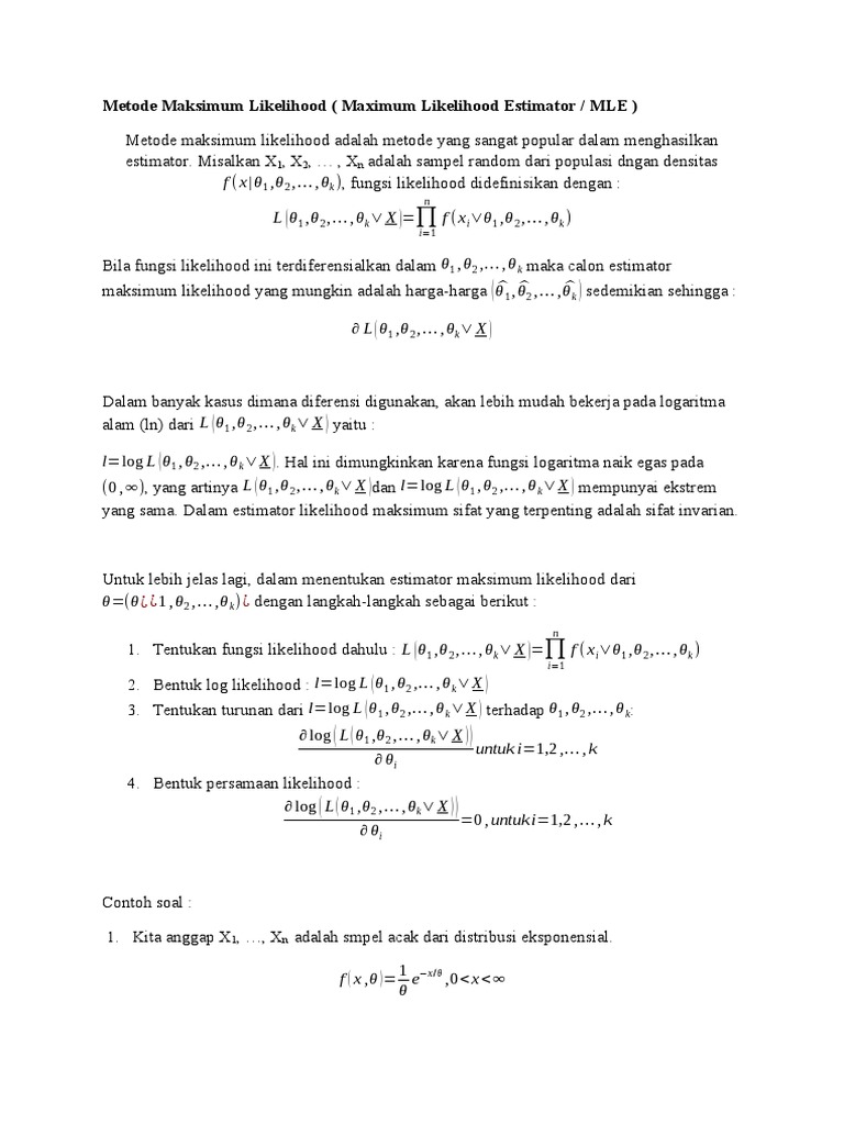 Metode Maksimum Likelihood | PDF