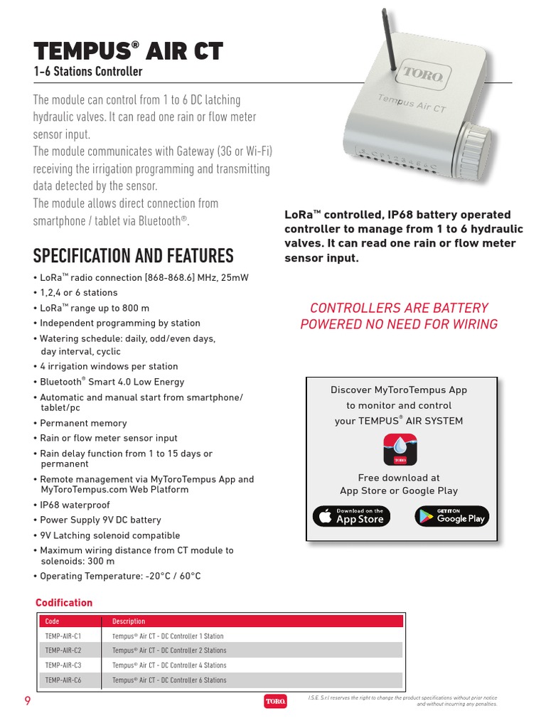 TORO Tempus Air CT Eng | PDF