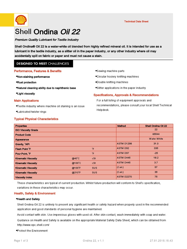 Ondina 22 | Download Free PDF | Viscosity | Lubricant