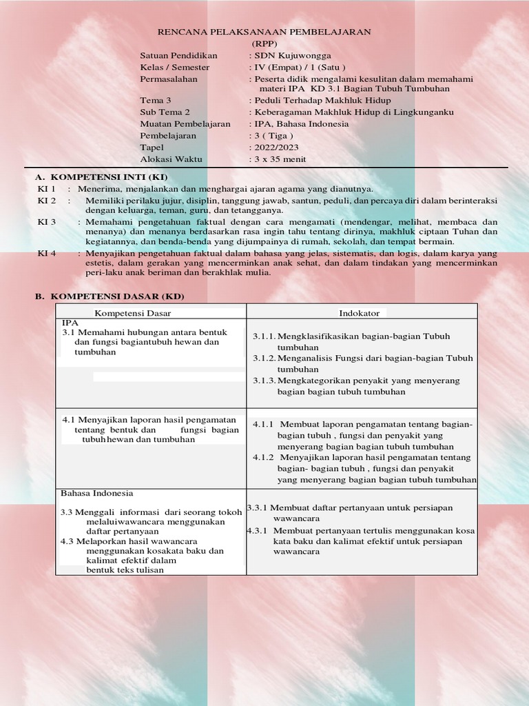 RPP Rencana Aksi 1 | PDF | Karier & Perkembangan