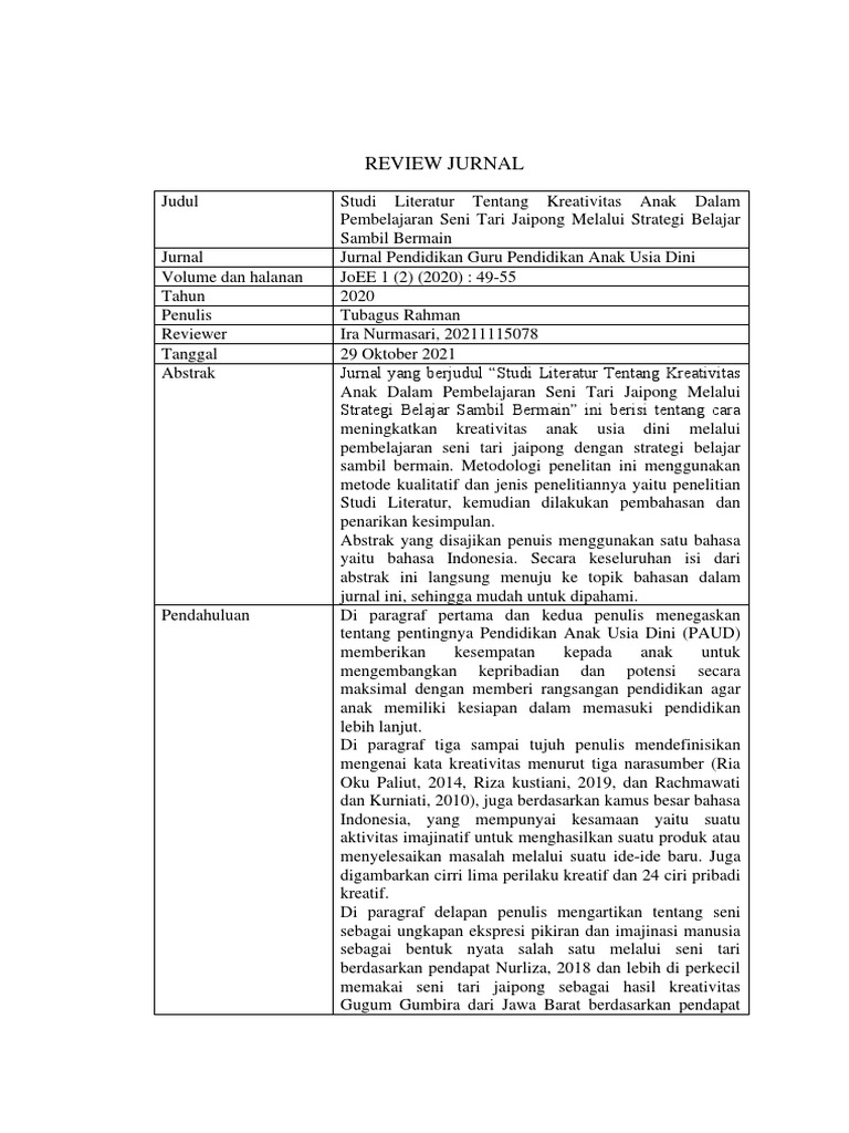 Review Jurnal | PDF | Sains & Matematika