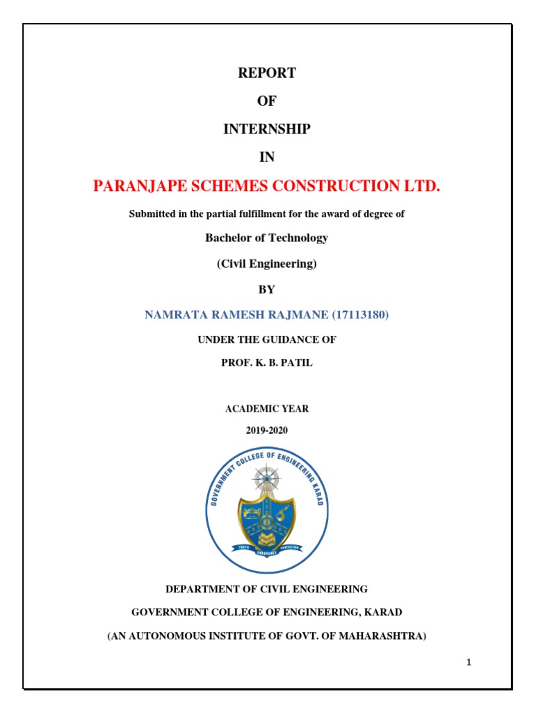 Civil Engineering Internship Report | PDF | Concrete | Prestressed Concrete