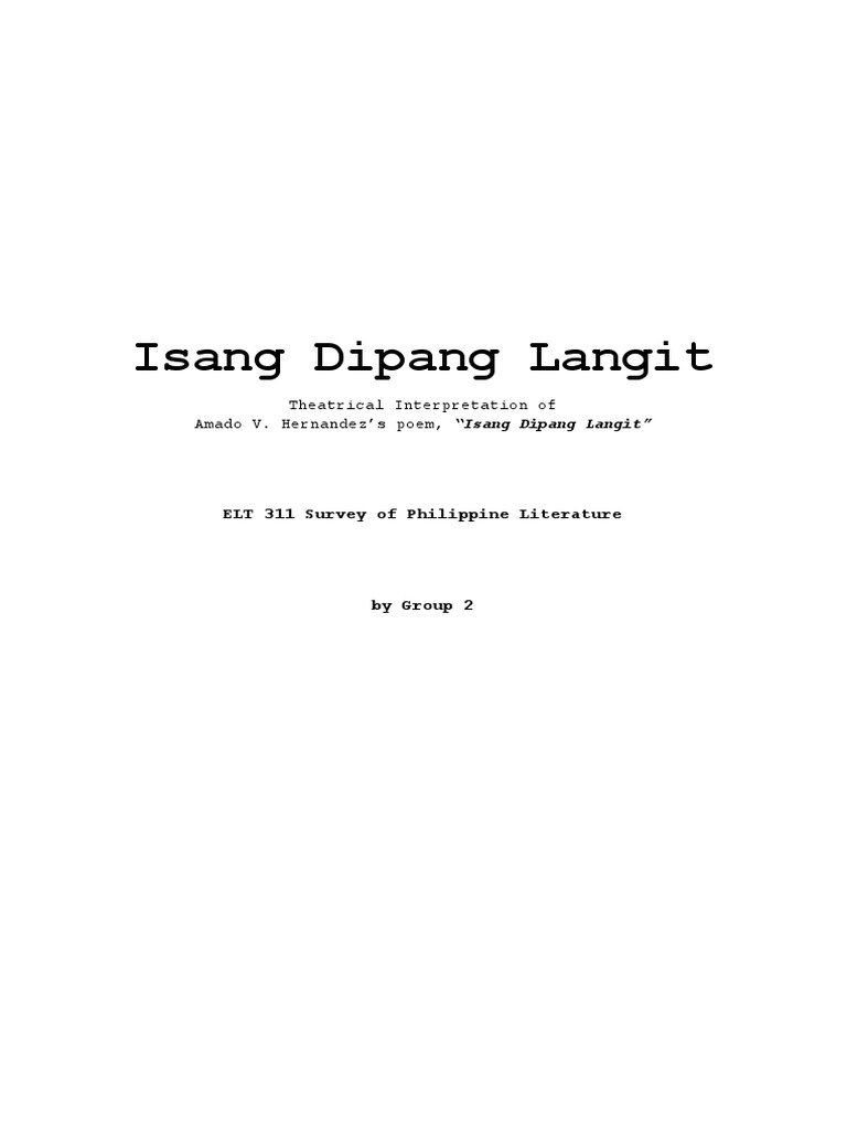 SCRIPT Isang Dipang Langit | PDF