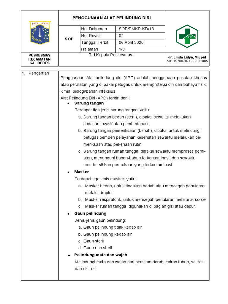 Sop APD Revisi SK Ppi No 36 | PDF