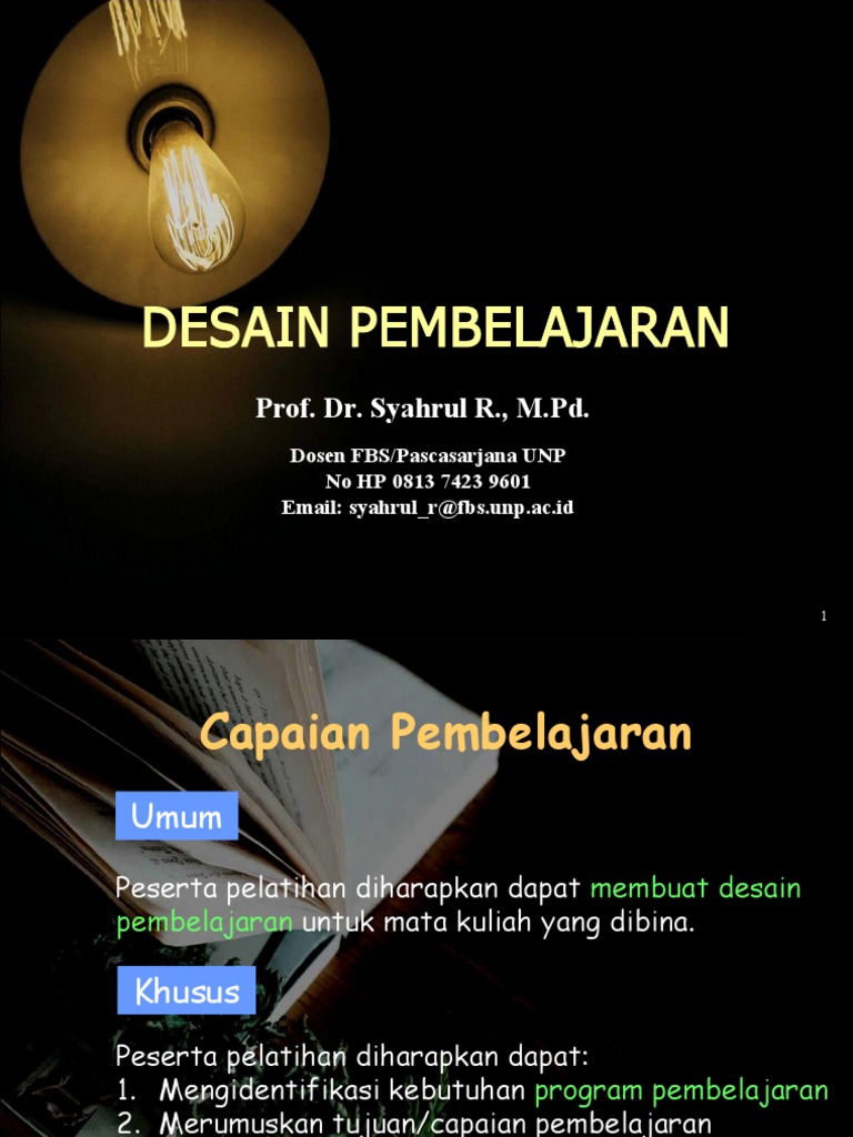 DESAIN PEMBELAJARAN Materi Pekerti UNP Yola | PDF