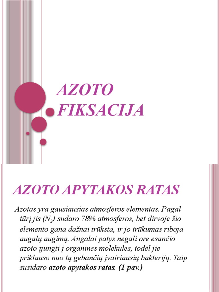 Azoto Fiksacija (Pristatymas) | PDF