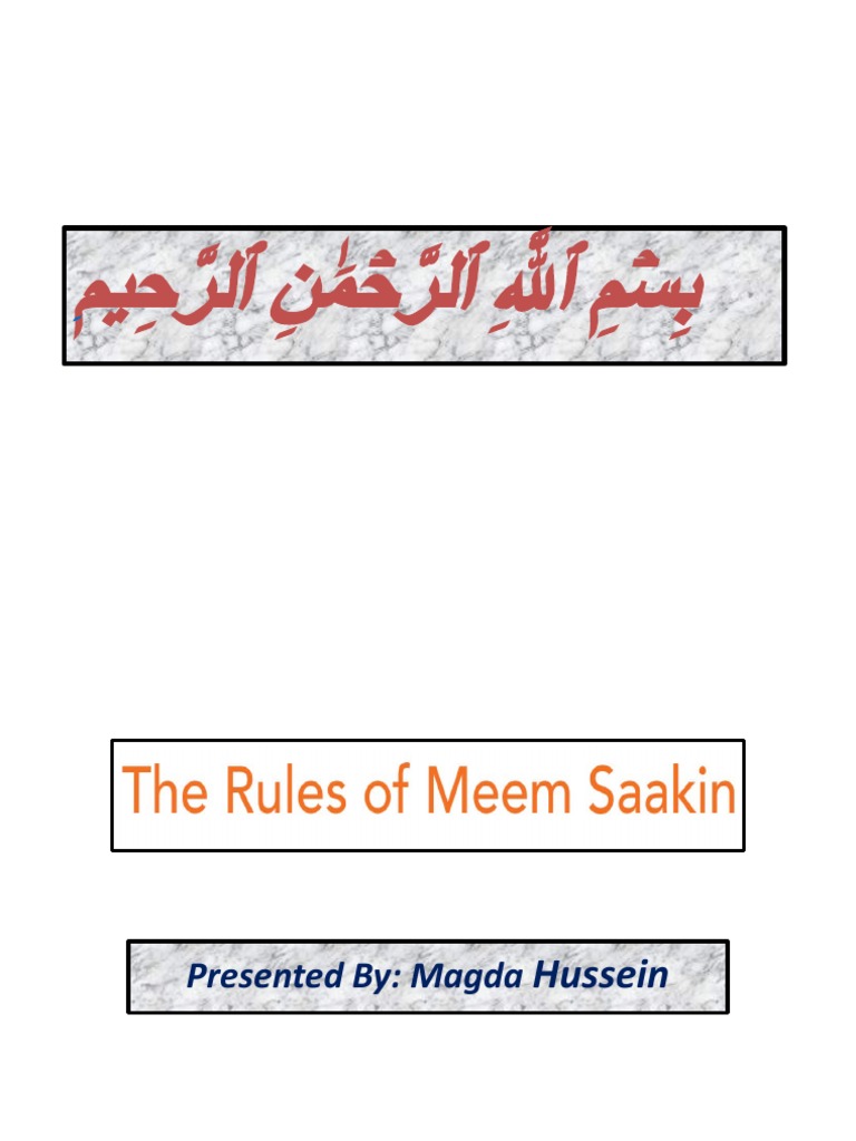 The Rules of Meem Sakinah Part1 - Idghaam | PDF | Syntax | Cognitive ...
