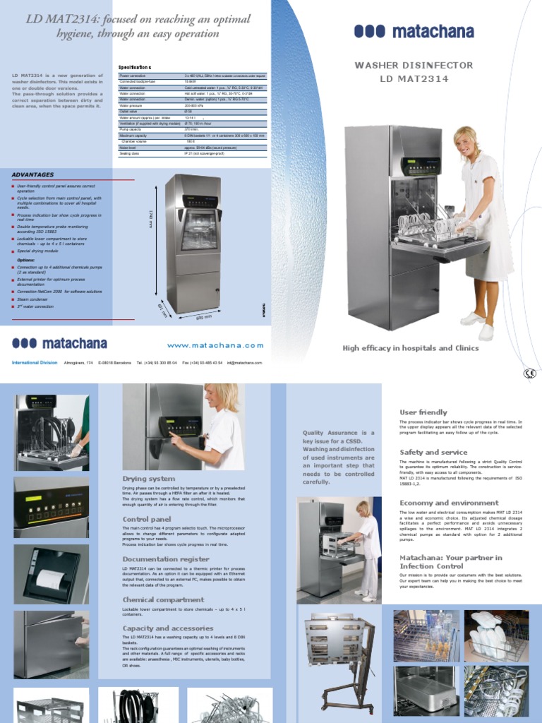 LD MAT2314 Washer Disinfector Overview | PDF | Water | Pump
