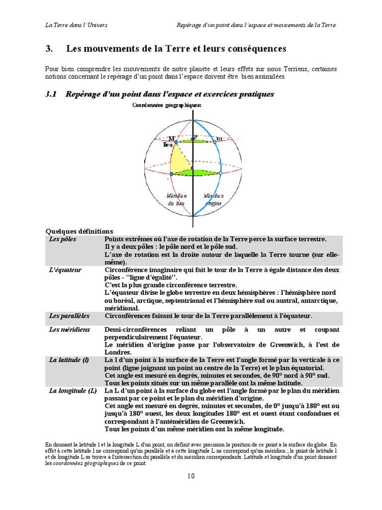GEO1 - ACHC 3. Les Mouvements de La Terre | Download Free PDF | Heure ...