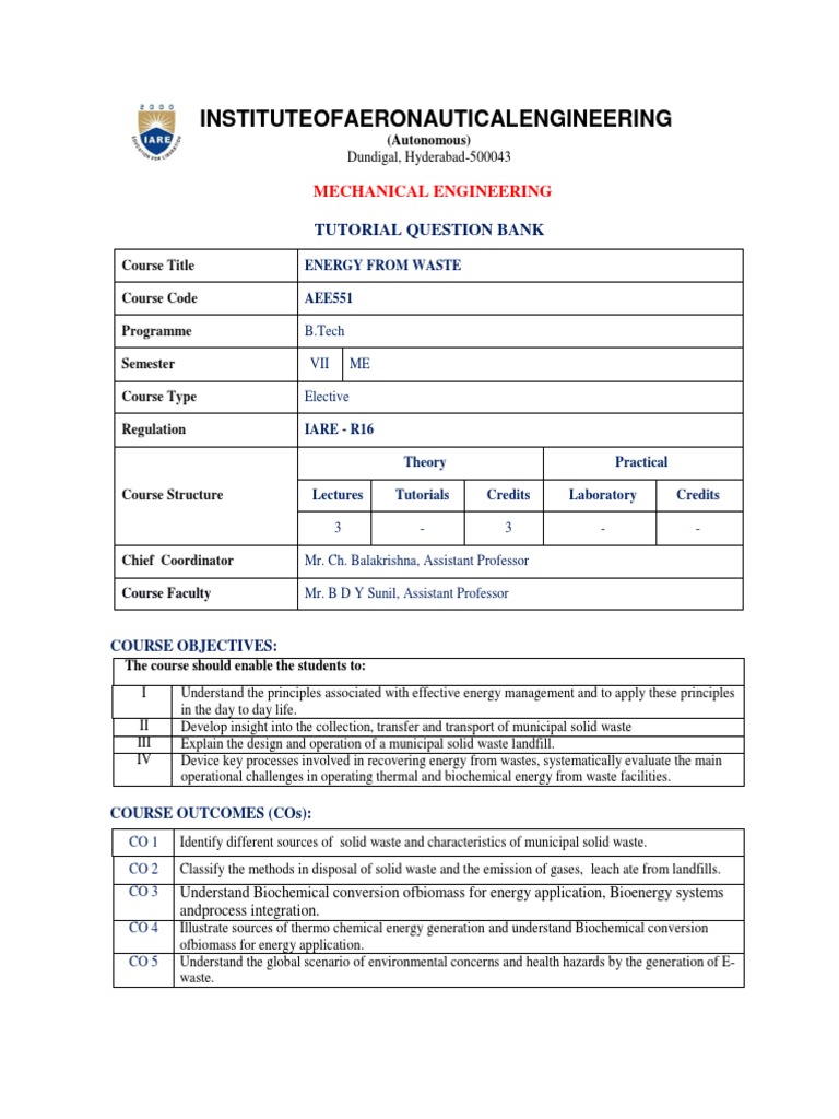 Efw Tutorial Question | PDF | Electronic Waste | Waste Management