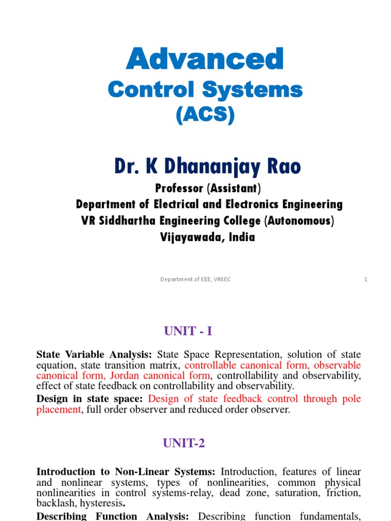 Full Order Observer Design in Control Systems | PDF | Nonlinear System ...
