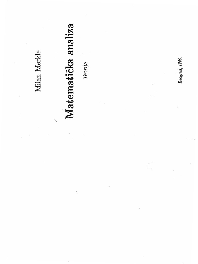 Matematicka Analiza - Teorija | PDF