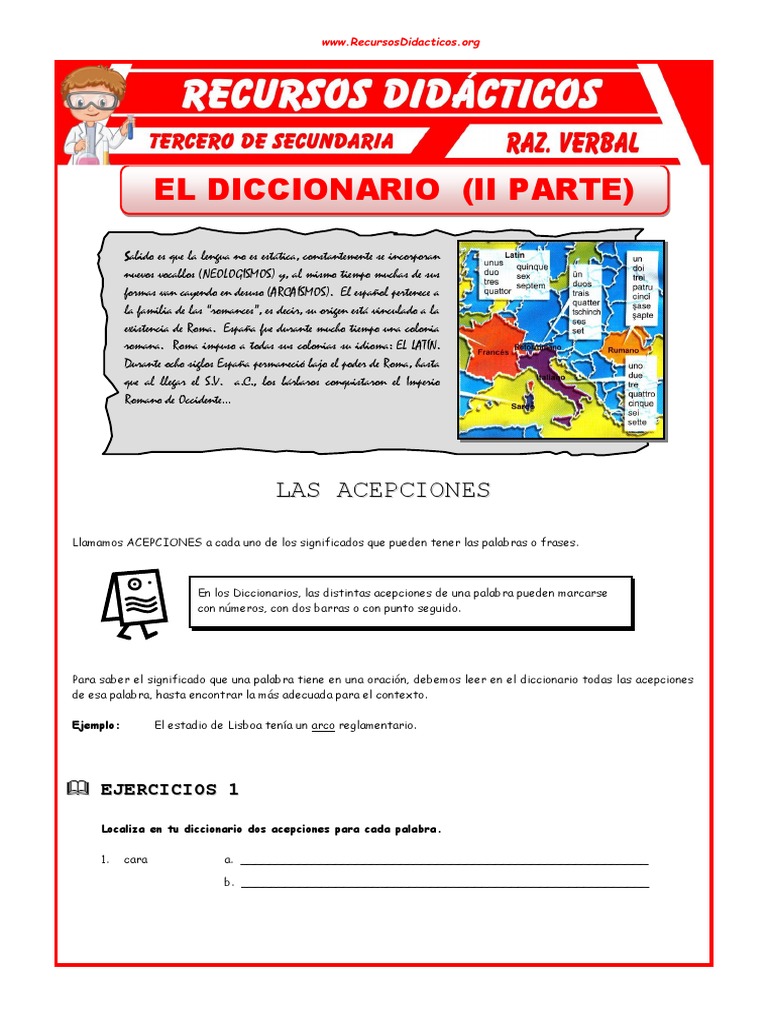 Las Acepciones en El Diccionario para Tercero de Secundaria | PDF ... Las Acepciones en El Diccionario para Tercero de Secundaria | PDF ...