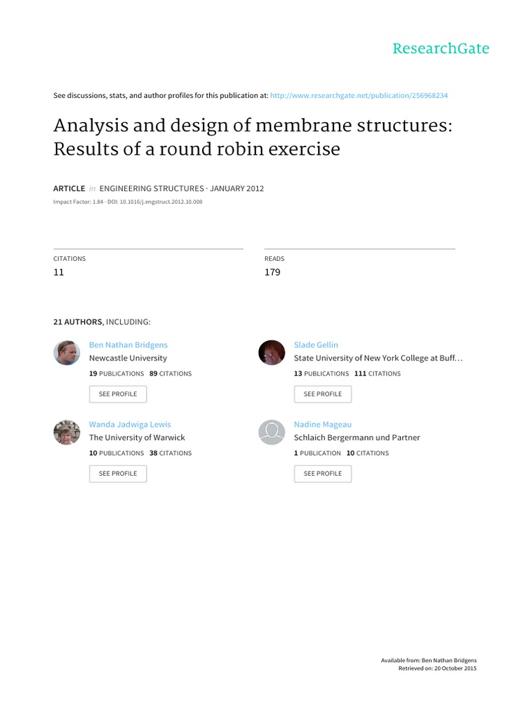 Analysis and Design of Membrane Structur | PDF | Stress (Mechanics ...