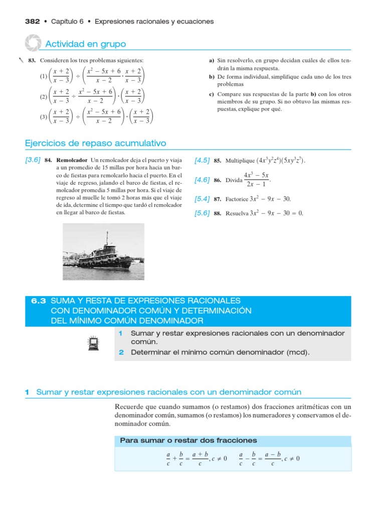 Separata Sumas y Restas Ex Alg (Igual Deno) | PDF | Número racional | Exponenciación