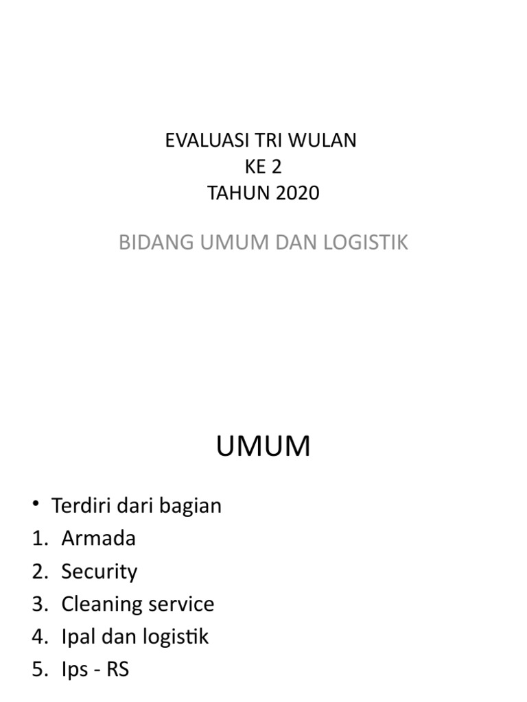 Evaluasi Tri Wulan | PDF
