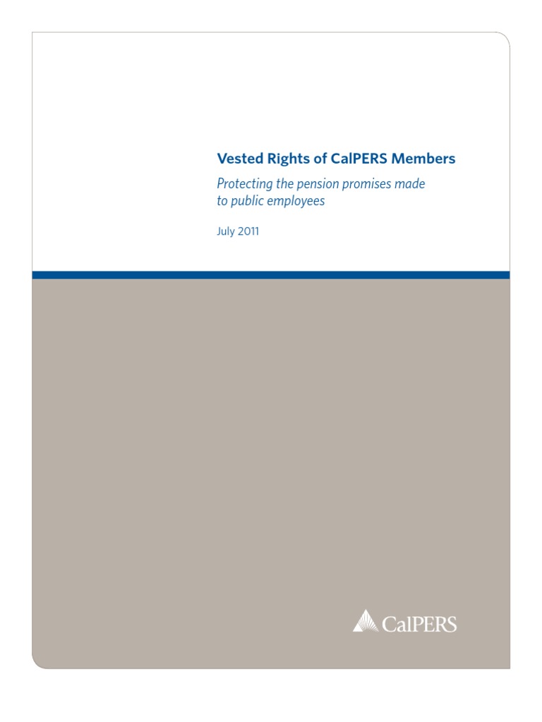 Vested Rights of CalPERS Members | PDF | Cal Pers | Pension