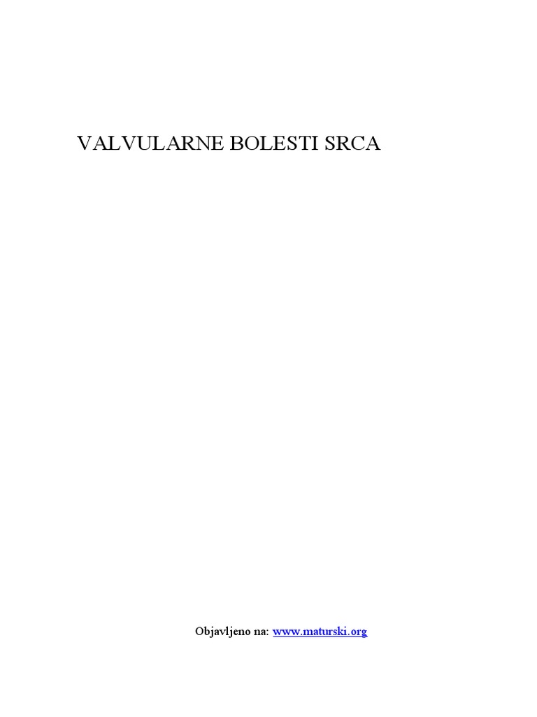 Valvularne Bolesti Srca Kod U Starijih Bolesnika | PDF