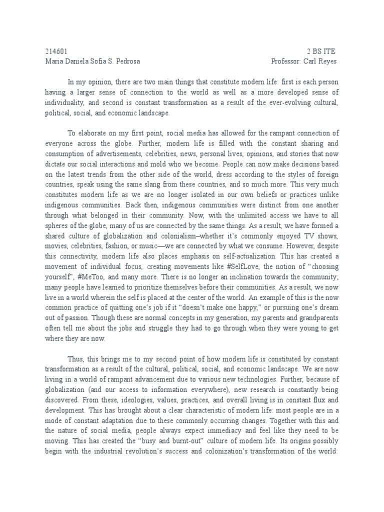 SocSci Reflection Paper 1 | PDF | Community | Globalization