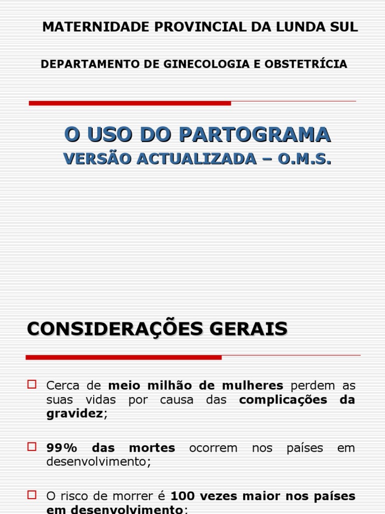 Guia de Uso do Partograma OMS | PDF | Parto | Saúde pública