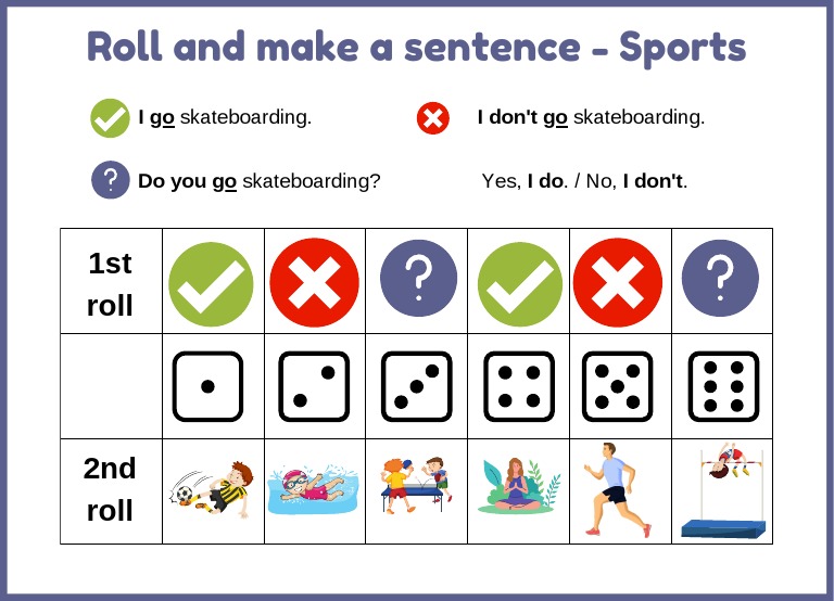 Roll and Make A Sentence - Sports | PDF | Home & Garden