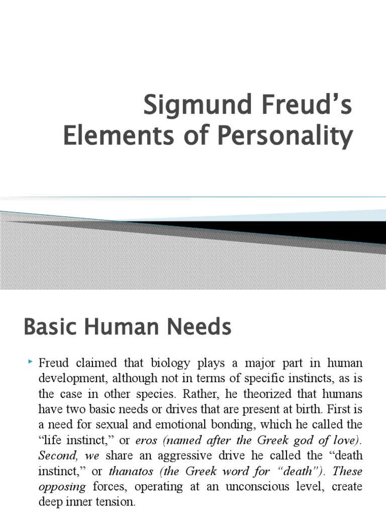 4B. Sigmund Freud's Elements of Personality | PDF | Id | Social Psychology