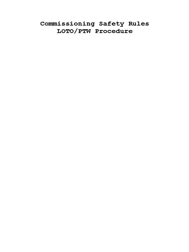Commissioning Safety Rules | PDF | Safety | Occupational Safety And Health