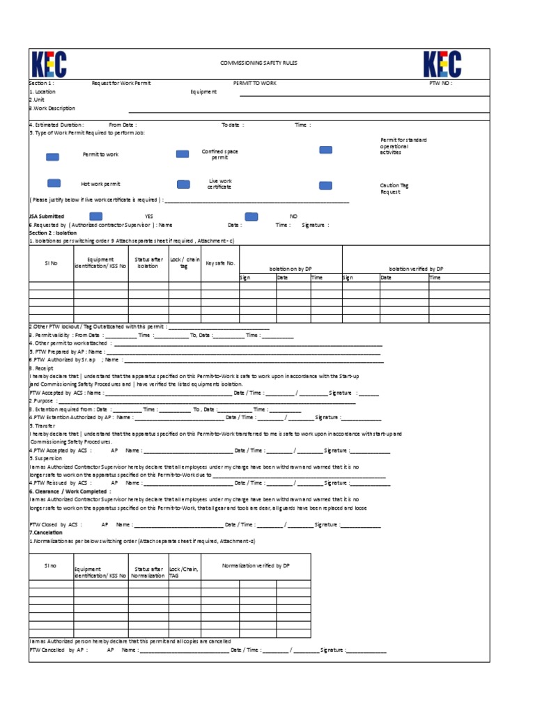 Loto Permit - Iocl Paradip | PDF