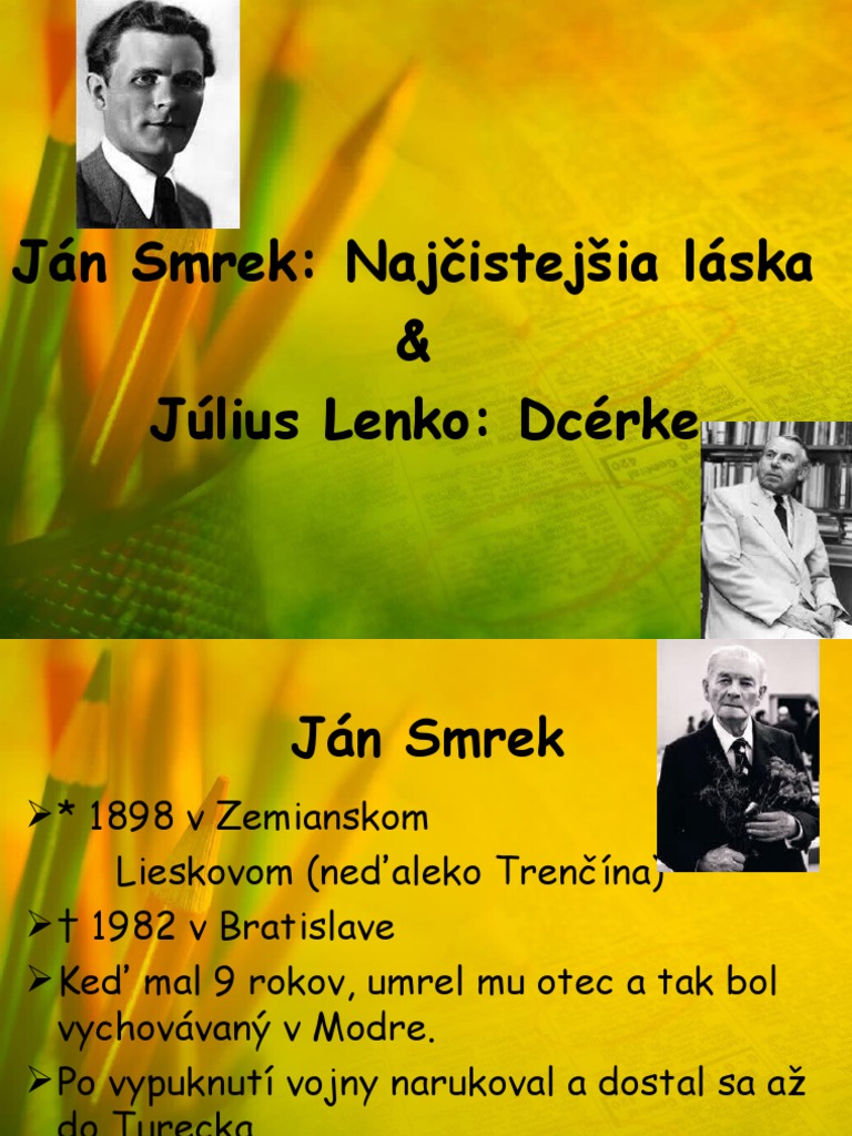 J. Smrek Najcistejsia Laska J. Lenko Dcerke | PDF
