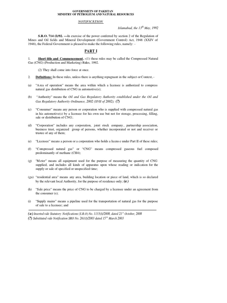 CNG Rules 1992 Amended | PDF | License | Natural Gas
