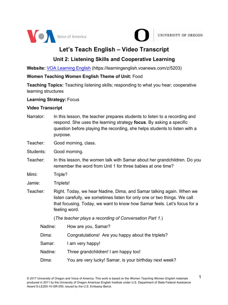 2 Listening and Cooperative Learning | PDF | English Language ...