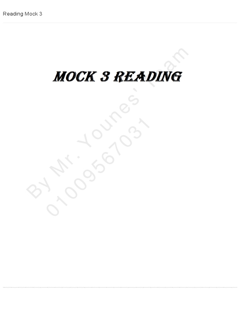 Mock 3 Reading | PDF