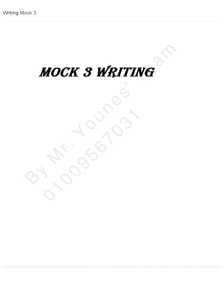 Mock 3 Writing | PDF