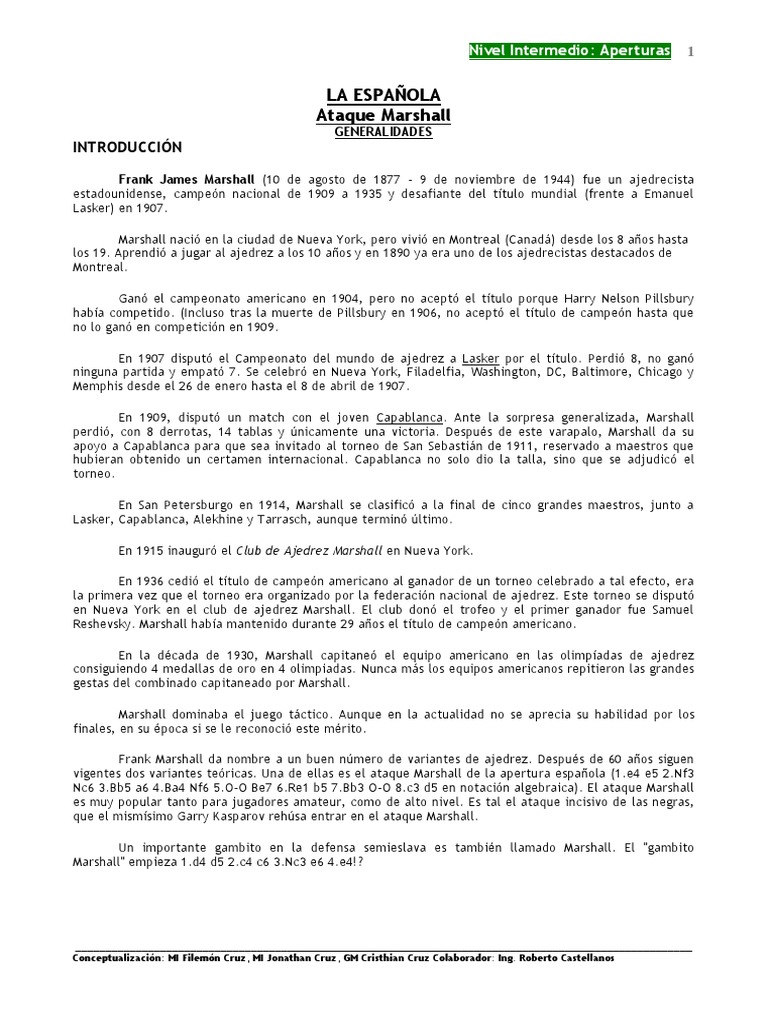 Ataque Marshall Clase 1 | PDF | Juegos de mesa | Deportes