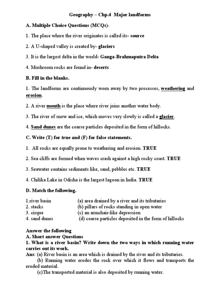 STD 7th Chp.4 Major Landforms | PDF | Valley | River
