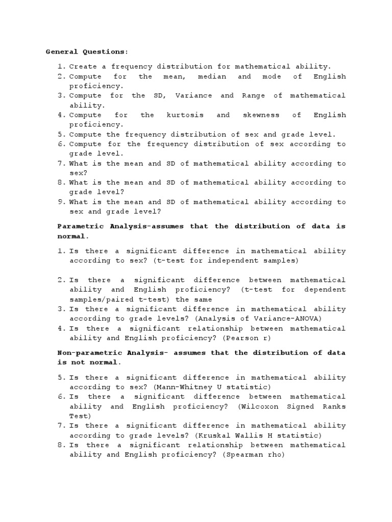 Questions For SPSS Lecture | PDF | Wellness
