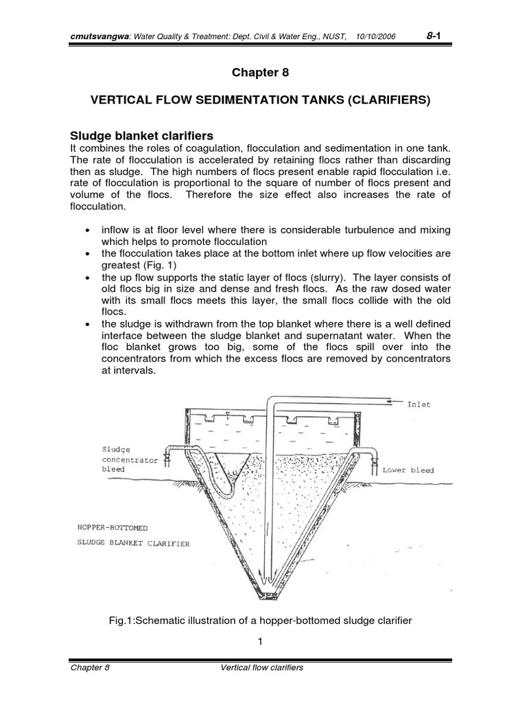Chapt8 - Vertical Flow Clarifiers | PDF | Environmental Engineering | Environmental Technology