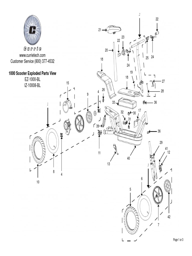 Exploded Parts View and Descriptions for the Currie Technologies EZ ...