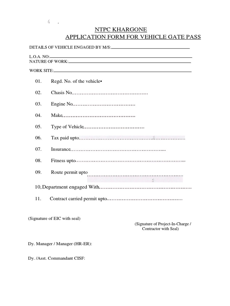 Application For Contractor Vehicle Pass - pdf2772020 | PDF