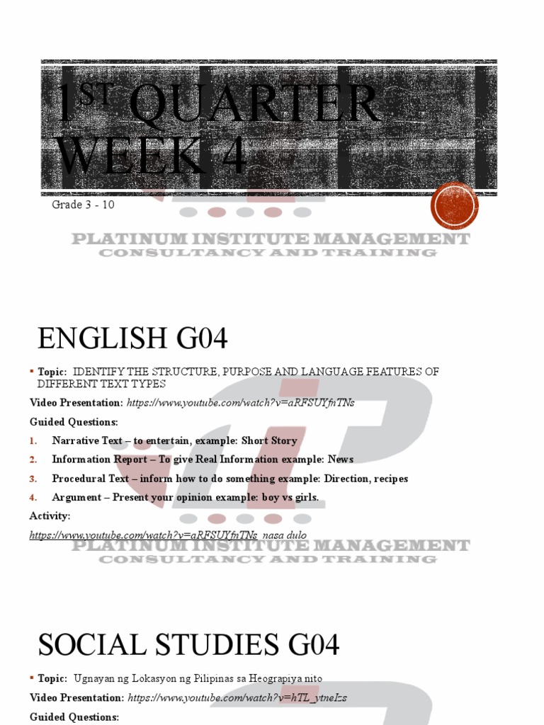 1st Quarter Week 4 | PDF