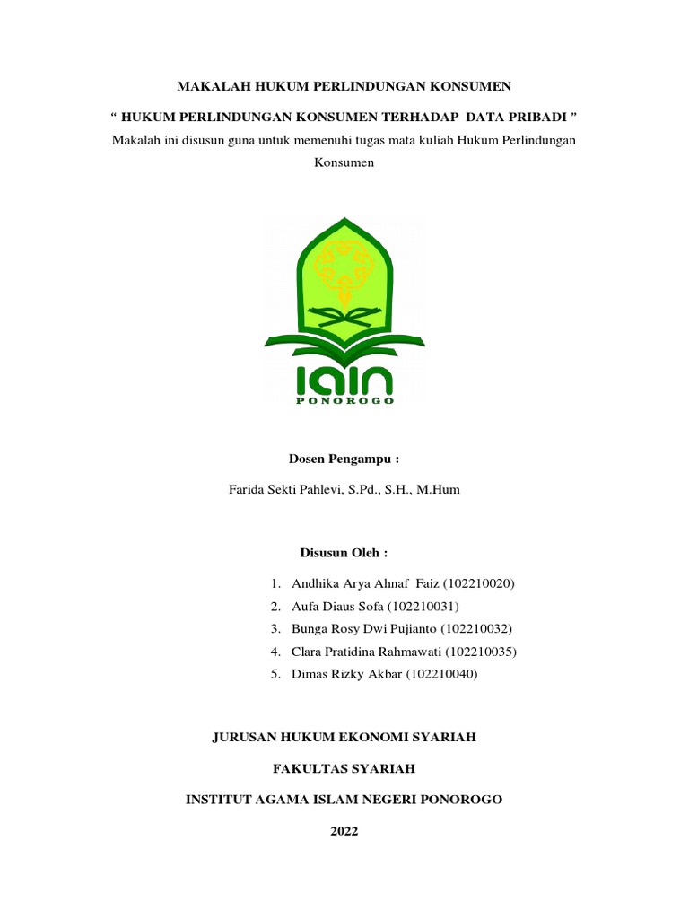 Perlindungan Data Pribadi Konsumen | PDF