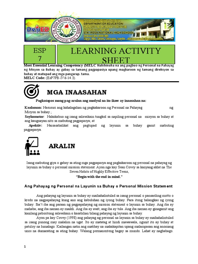 Esp Week 4 QTR 4 | PDF